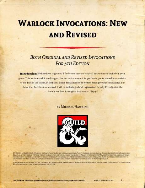 Warlock Invocations: New and Revised - Dungeon Masters Guild | DriveThruRPG