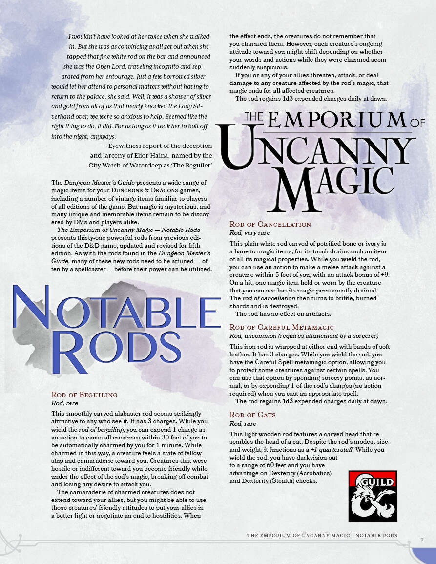 The Emporium of Uncanny Magic — Notable Rods - Dungeon Masters Guild ...