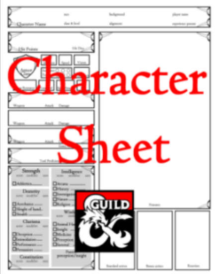 Character Sheet - Dungeon Masters Guild | DriveThruRPG