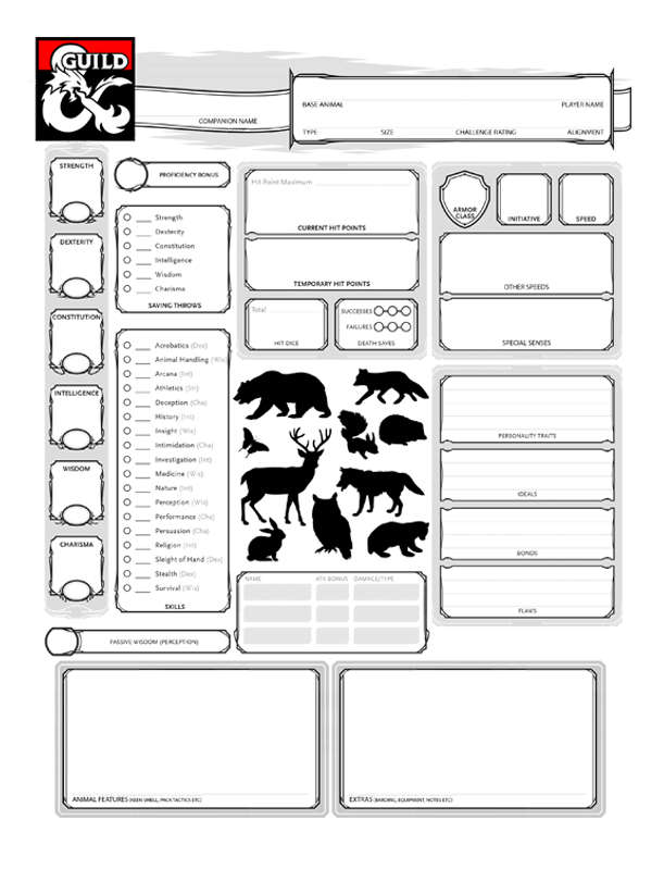 Ulther's Companion Character Sheet - Dungeon Masters Guild | DriveThruRPG