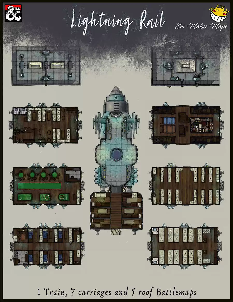 Lightning Rail Battlemap - Dungeon Masters Guild | DriveThruRPG
