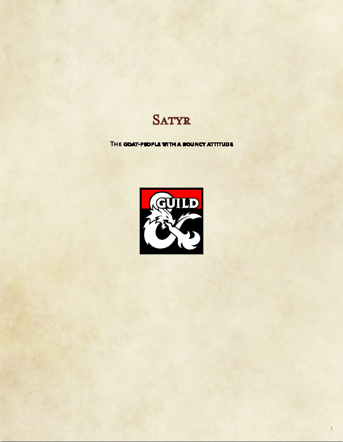 Race Option-Satyr - Dungeon Masters Guild | DriveThruRPG