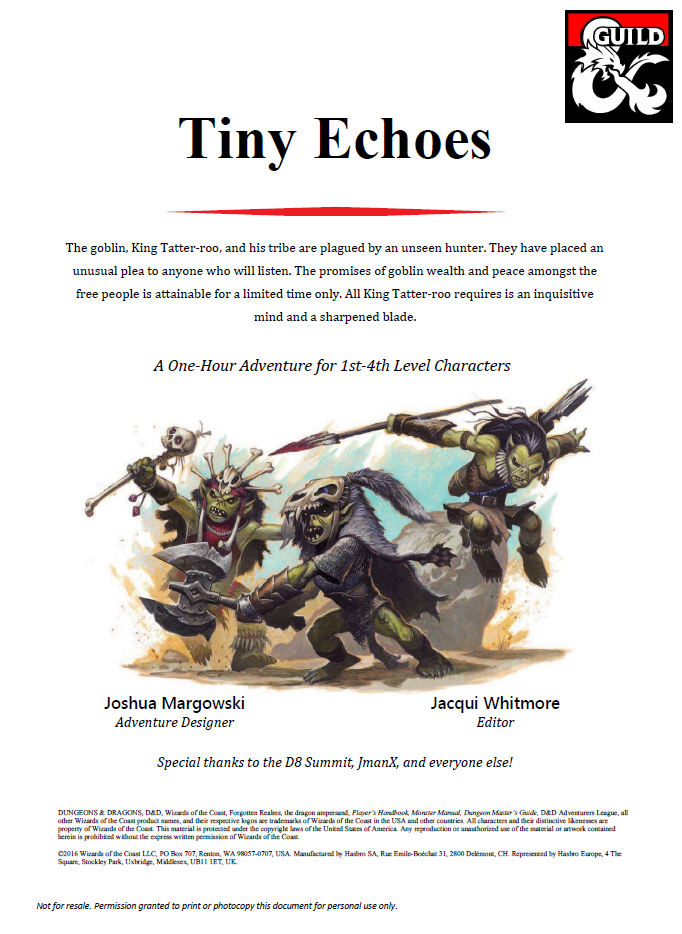 Tiny Echoes - Dungeon Masters Guild | DriveThruRPG