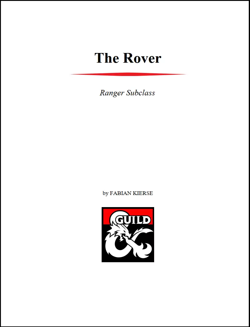 The Rover Ranger Archetype 5e - Dungeon Masters Guild | DriveThruRPG