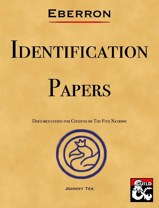 EBERRON Identification Papers - Dungeon Masters Guild | DriveThruRPG