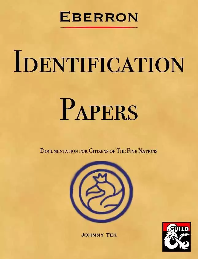 EBERRON Identification Papers - Dungeon Masters Guild | DriveThruRPG