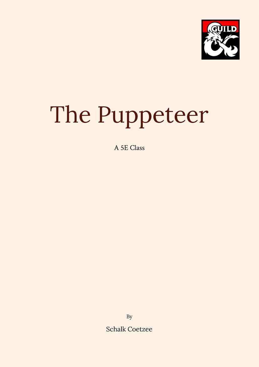 The Puppeteer - a 5E Homebrew Class - Dungeon Masters Guild | DriveThruRPG