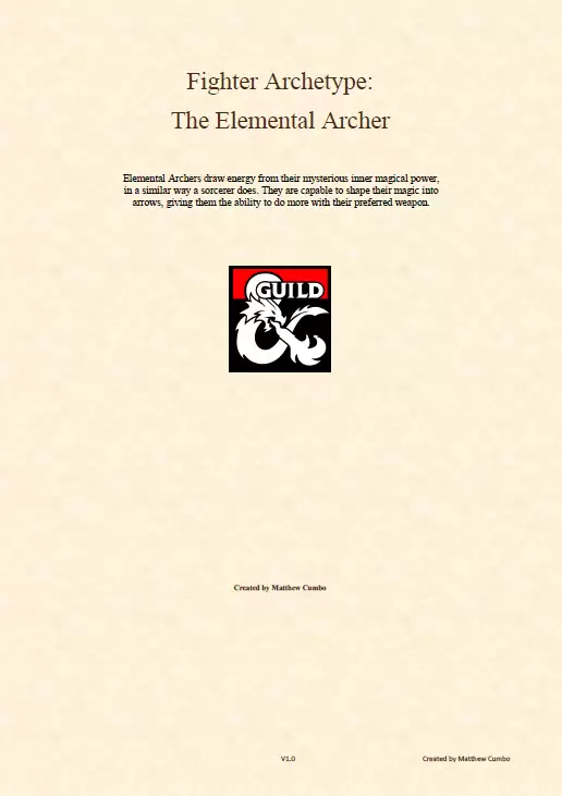 The Elemental Archer (Fighter Archetype) - Dungeon Masters Guild ...