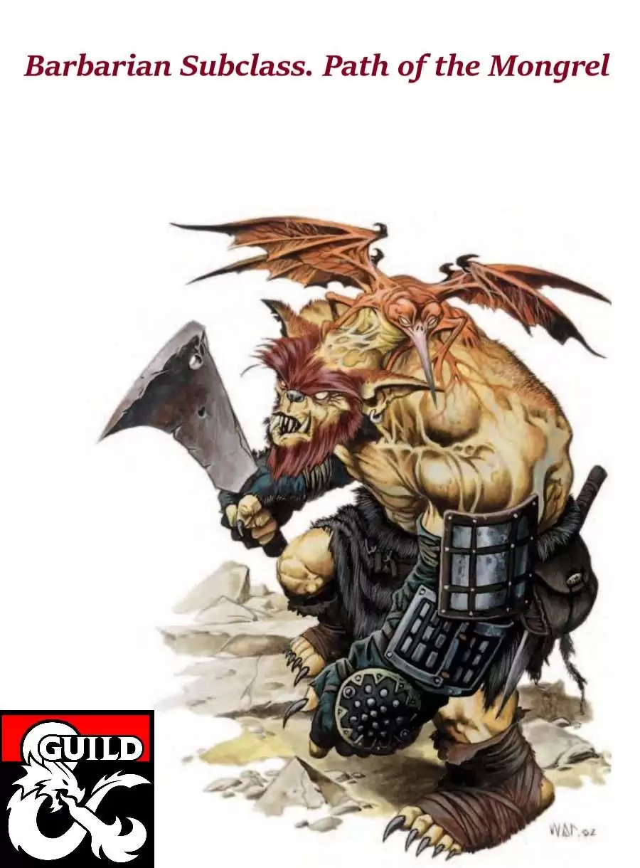 Barbarian Subclass: Path of the Mongrel - Dungeon Masters Guild ...
