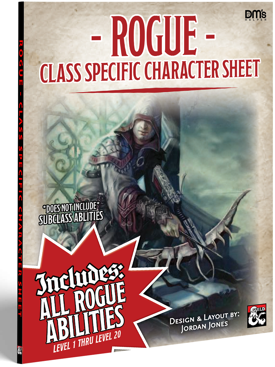 Player's Helper Class Specific Character Sheet - Rogue - Dungeon ...