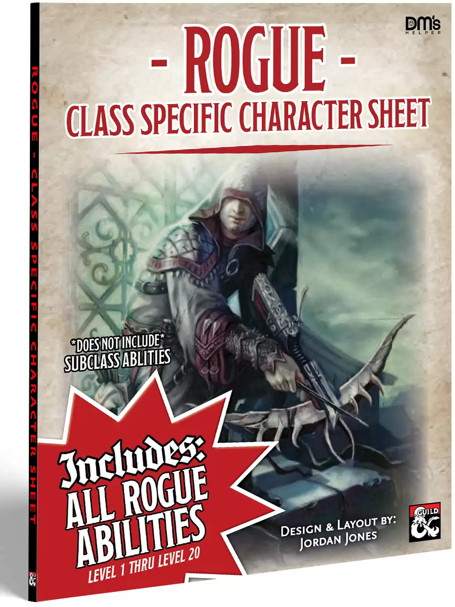 Player's Helper Class Specific Character Sheet - Rogue - Dungeon ...