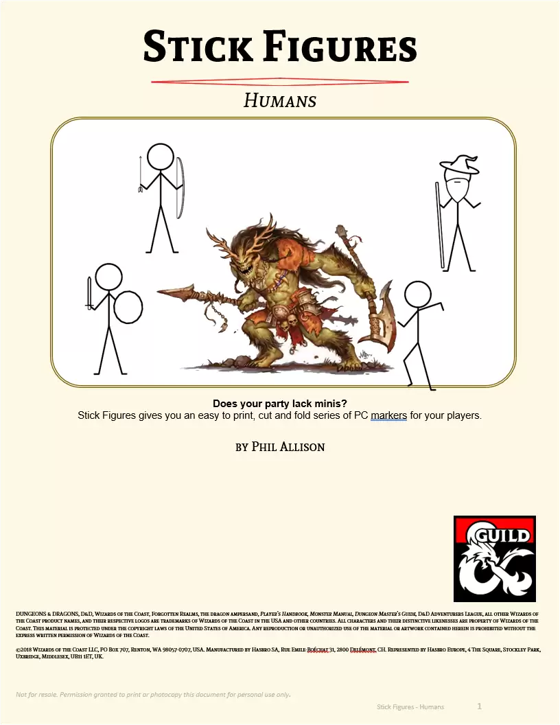 Stick Figures - Humans - Dungeon Masters Guild | DriveThruRPG