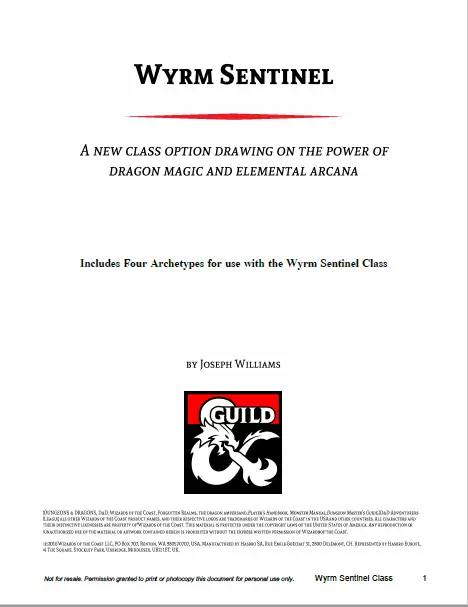 Wyrm Sentinel: A New Class Option for 5th Edition D&D - Dungeon Masters ...