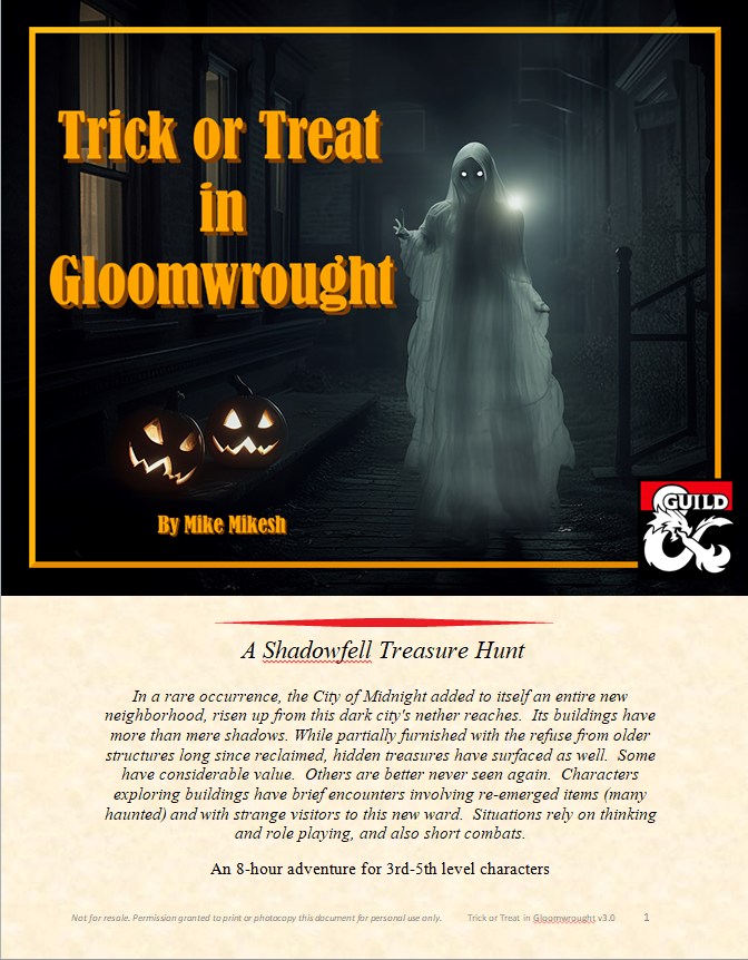 Trick or Treat in Gloomwrought - Dungeon Masters Guild | DriveThruRPG