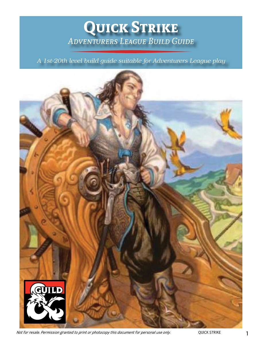 Quick Strike Character Build Guide - Dungeon Masters Guild | DriveThruRPG