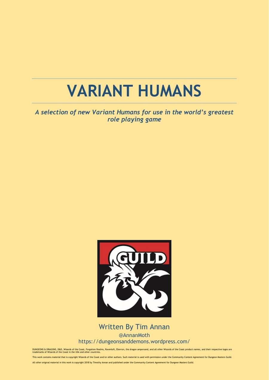 Variant Humans - Dungeon Masters Guild | DriveThruRPG