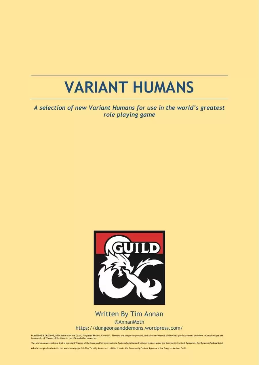 Variant Humans - Dungeon Masters Guild | DriveThruRPG