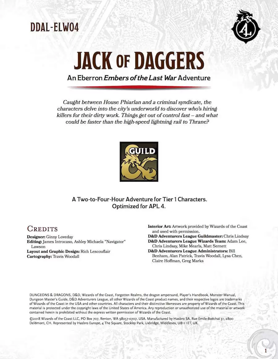 DDAL-ELW04 Jack of Daggers - Dungeon Masters Guild | DriveThruRPG