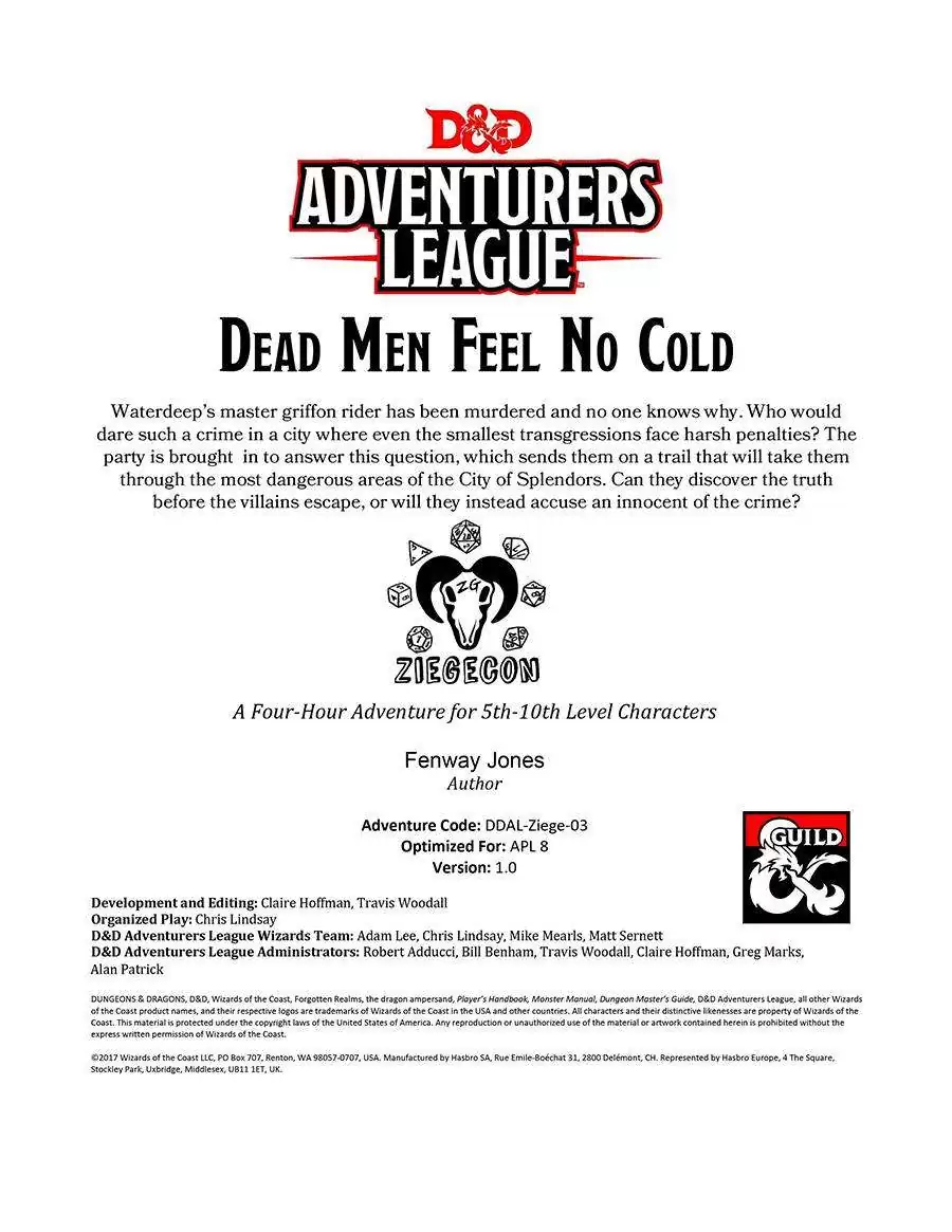 CCC-Ziege-03 Dead Men Feel No Cold - Dungeon Masters Guild | DriveThruRPG
