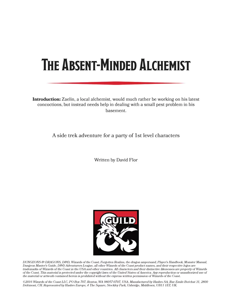 The Absent-Minded Alchemist - Dungeon Masters Guild | DriveThruRPG