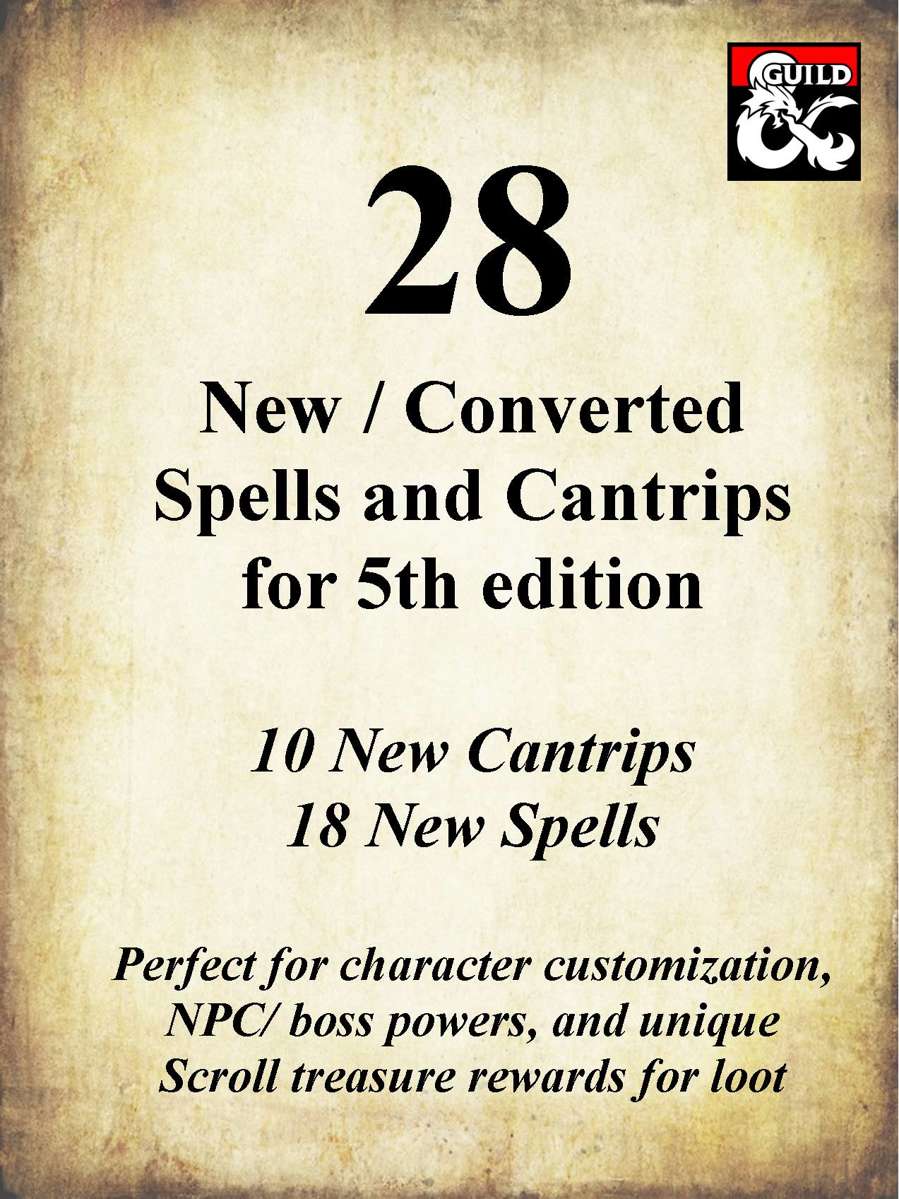 28 New / Converted 5e Spells and Cantrips - Dungeon Masters Guild | DriveThruRPG