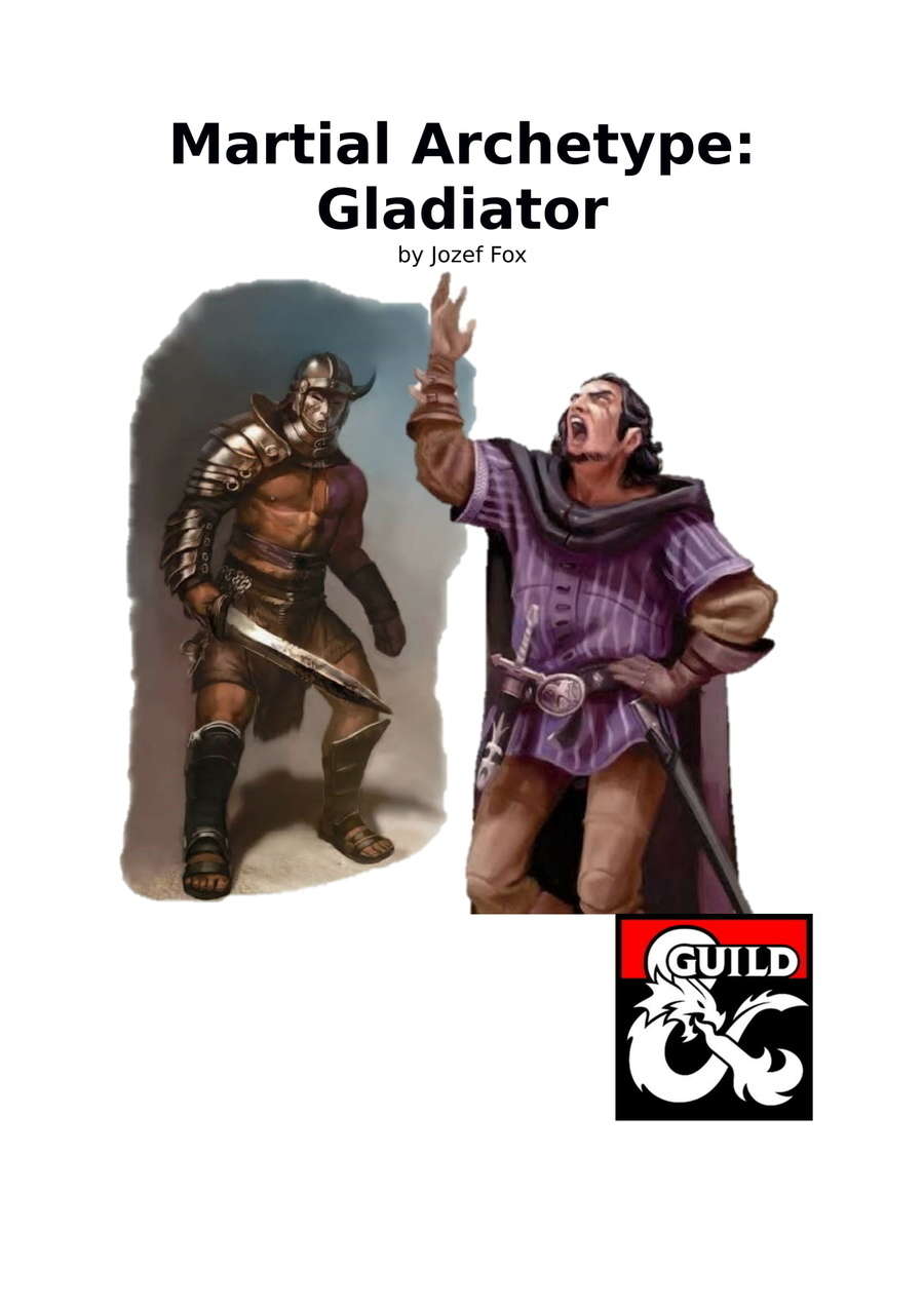 Martial Archetype: Gladiator - Dungeon Masters Guild | DriveThruRPG