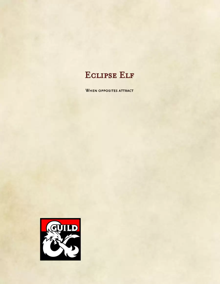Eclipse Elf Subrace - Dungeon Masters Guild | DriveThruRPG