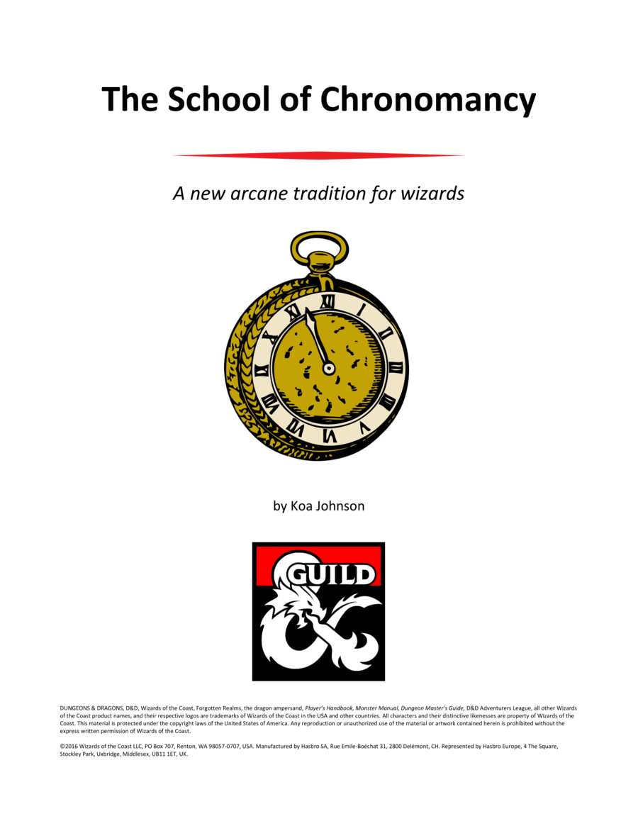 The School of Chronomancy - Dungeon Masters Guild | DriveThruRPG