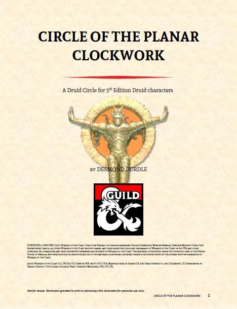 Circle of the Planar Clockwork - Druid Circle - Dungeon Masters Guild | DriveThruRPG