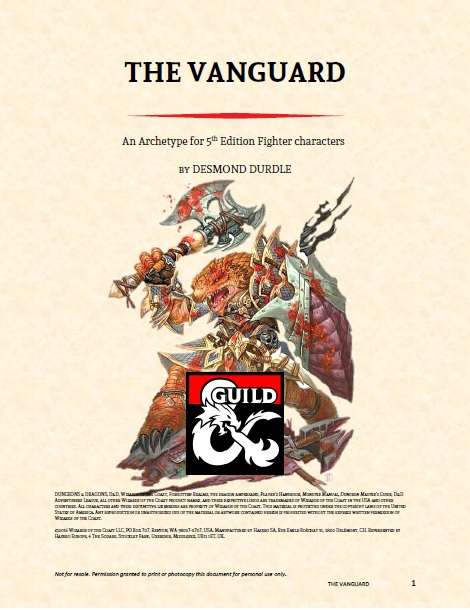 The Vanguard - Fighter Archetype - Dungeon Masters Guild | DriveThruRPG