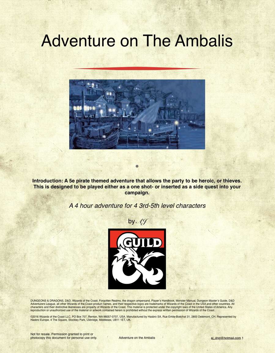 Adventure on the Ambalis - Dungeon Masters Guild | DriveThruRPG