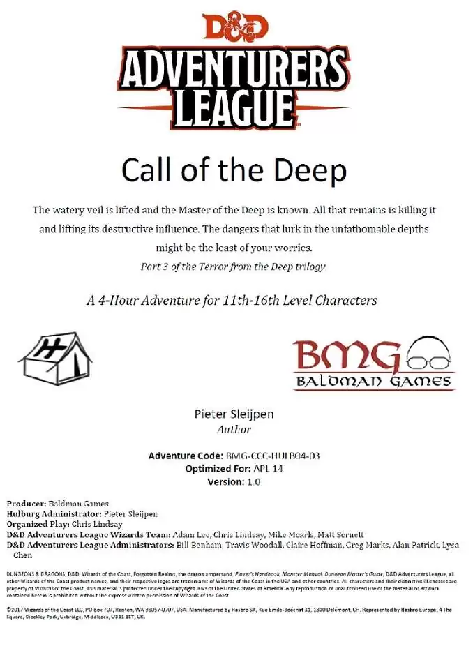 CCC-BMG-42 HULB 4-3 Call of the Deep - Dungeon Masters Guild | DriveThruRPG