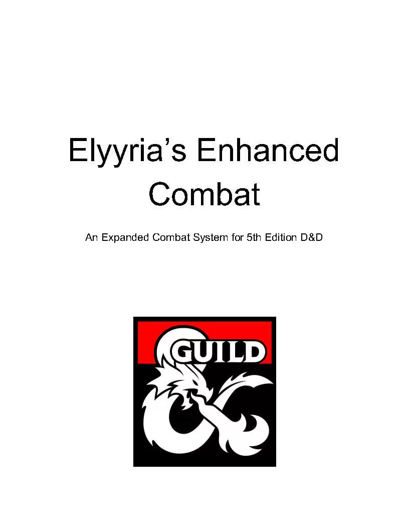 Elyyria's Enhanced Combat - Basic Edition - Dungeon Masters Guild | DriveThruRPG