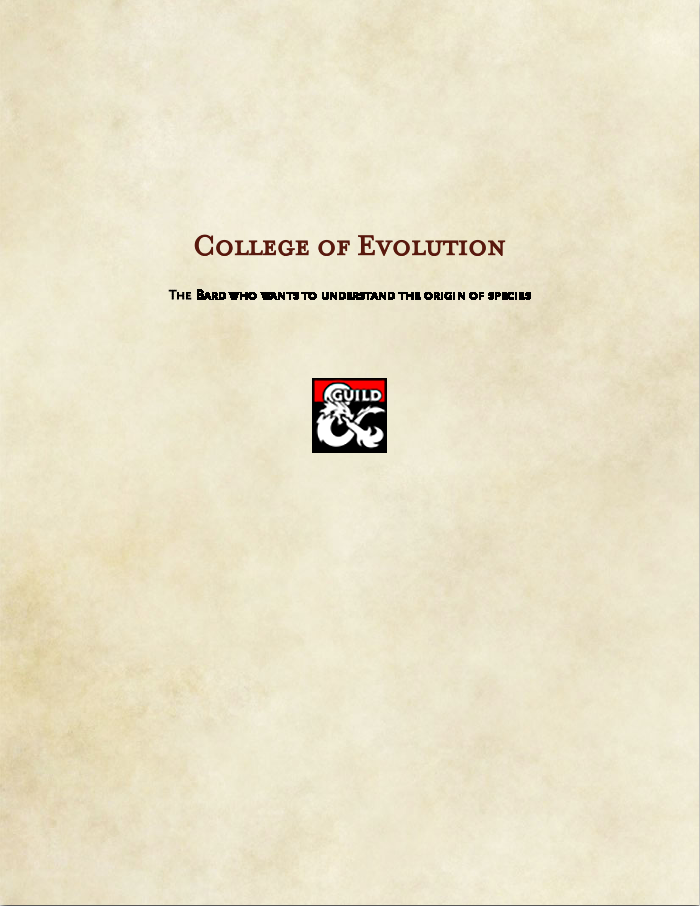Bard Subclass-College of Evolution - Dungeon Masters Guild | DriveThruRPG