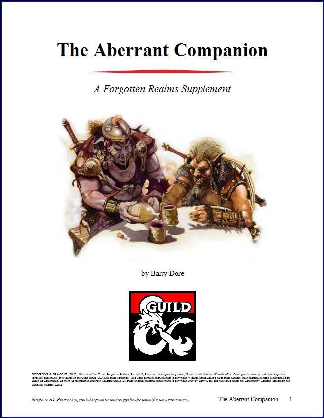 The Aberrant Companion - Dungeon Masters Guild | DriveThruRPG