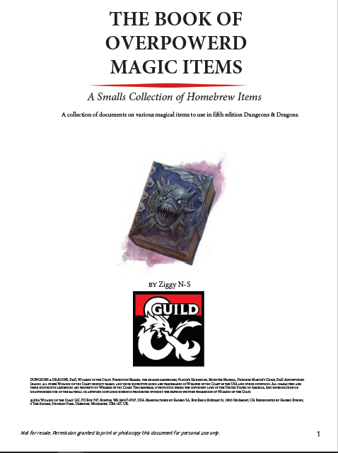 The book of Overpowered Magic Items (v2) - Dungeon Masters Guild ...
