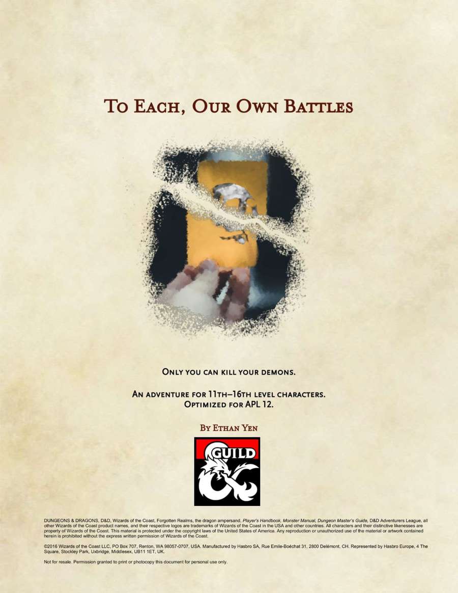 To Each, Our Own Battles - Dungeon Masters Guild | DriveThruRPG