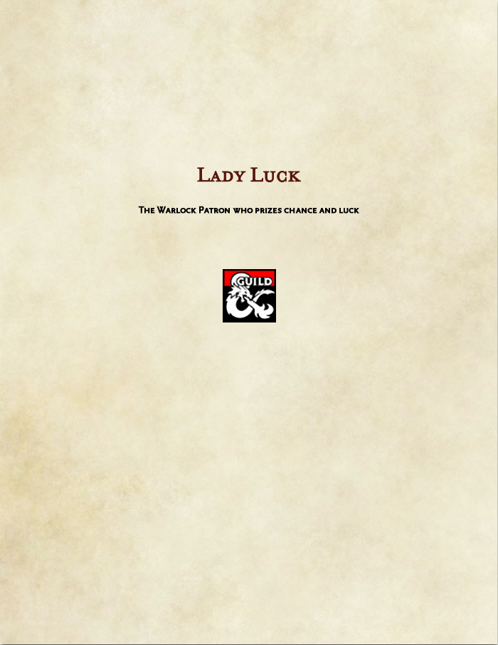 Warlock Patron-Lady Luck - Dungeon Masters Guild | DriveThruRPG