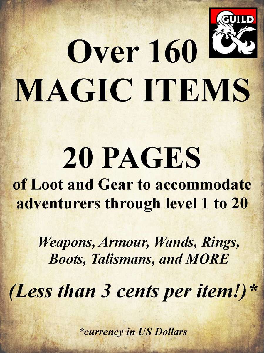 160+ Magic Items - 20 pages of arcane loot and gear for characters of ...