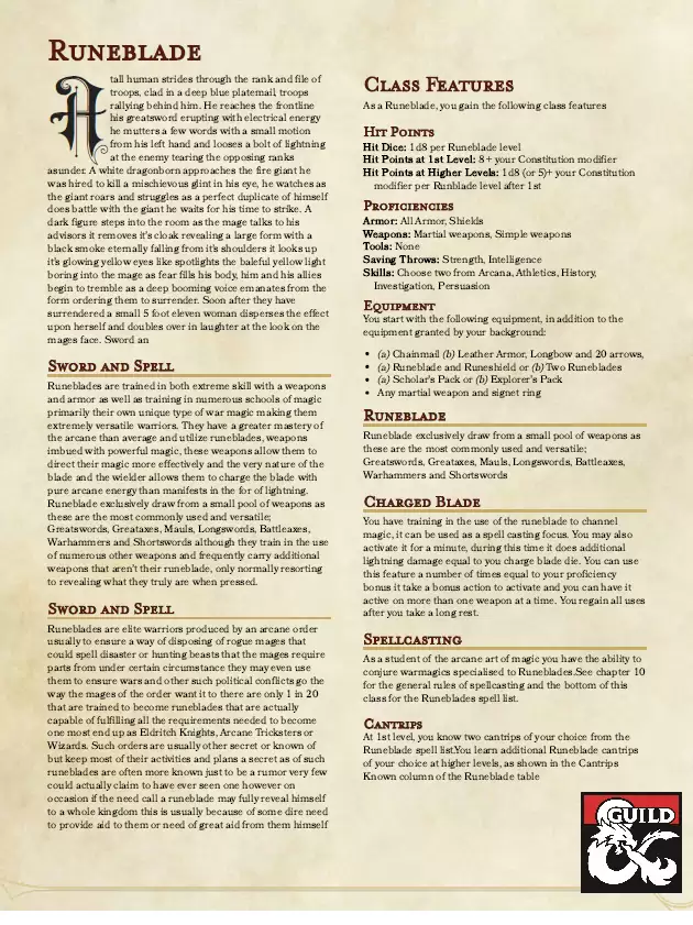 Runeblade - Dungeon Masters Guild | DriveThruRPG