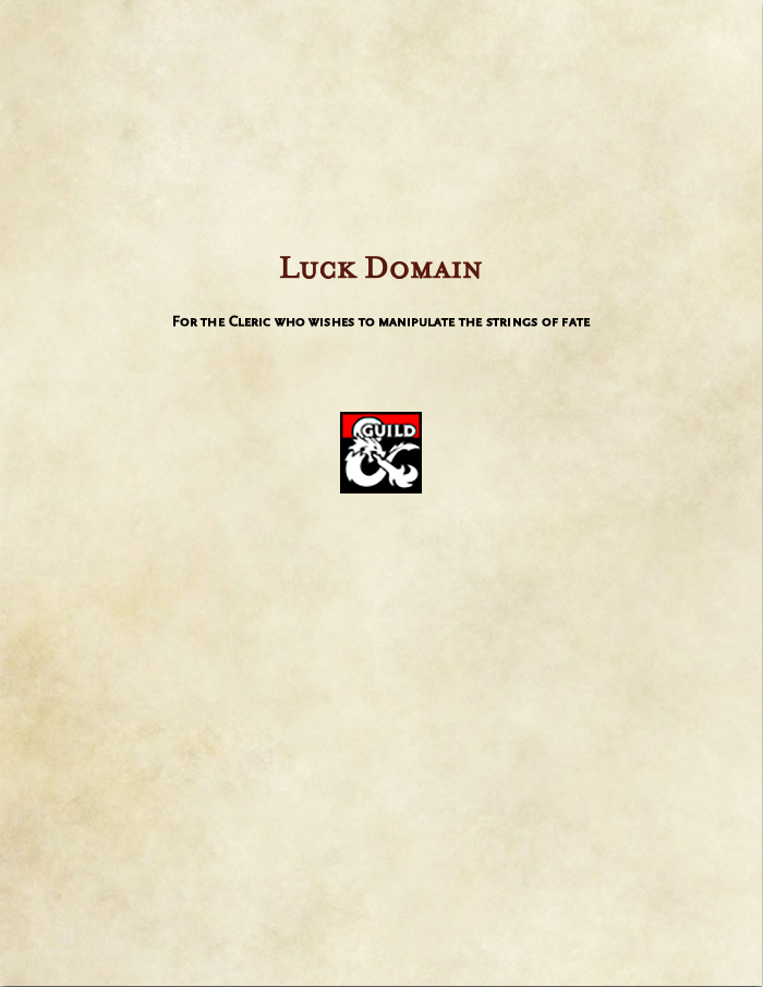 Cleric Sublcass-Luck Domain - Dungeon Masters Guild | DriveThruRPG