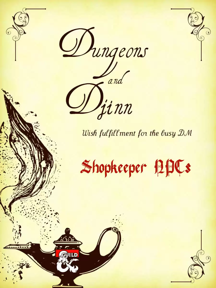 Shopkeeper NPCs - Dungeon Masters Guild | DriveThruRPG