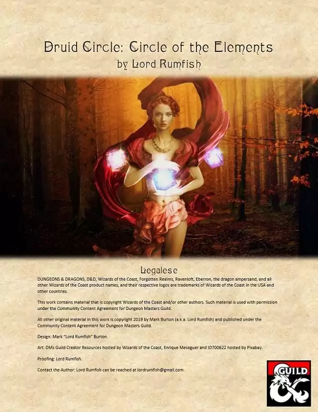 Druid Circle: Circle of the Elements - Dungeon Masters Guild | DriveThruRPG
