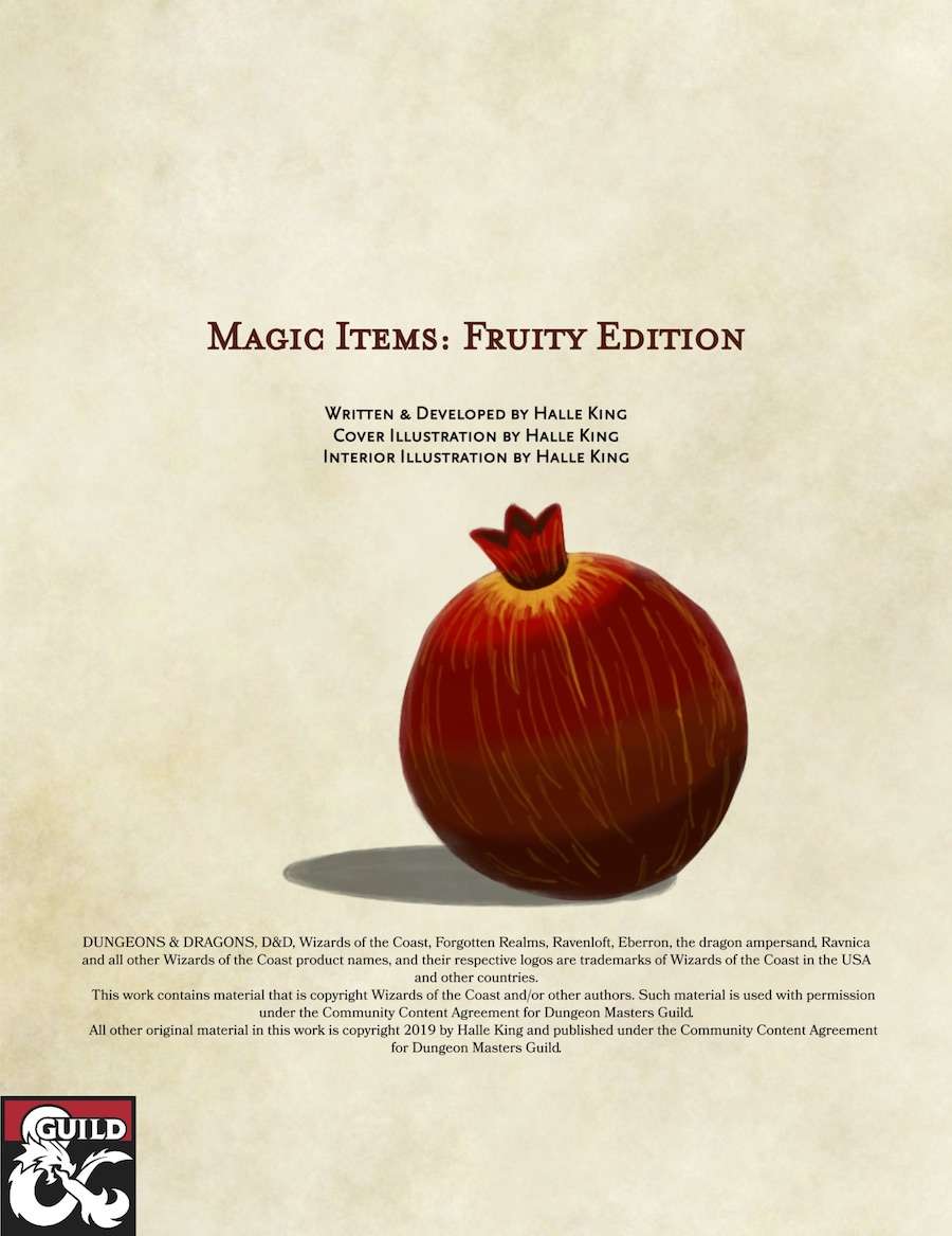 Magic Items: Fruity Edition - Dungeon Masters Guild | DriveThruRPG