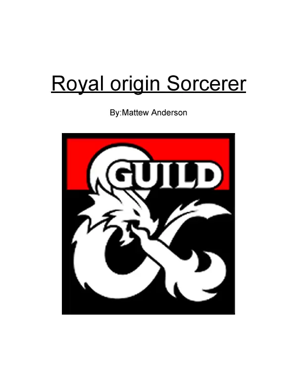 Royal origin Sorcerer - Dungeon Masters Guild | DriveThruRPG