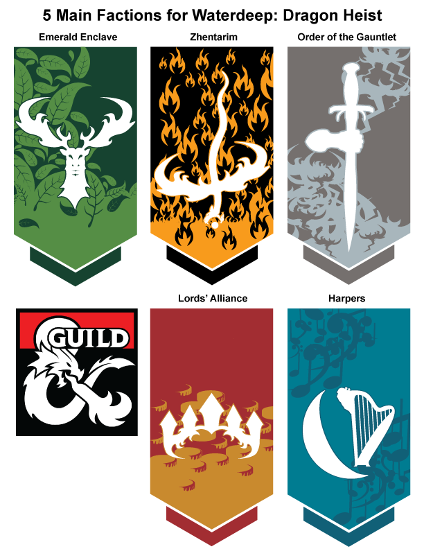 art 002 - Dragon Heist 5 Faction Emblems approximations - Dungeon ...