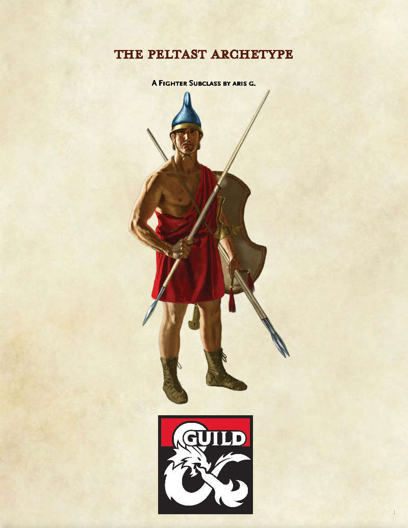 The Peltast Archetype, a Fighter Subclass - Dungeon Masters Guild ...