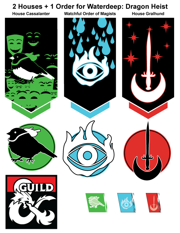 art 004 - Dragon Heist 2 House + 1 Orders Emblems - Dungeon Masters ...