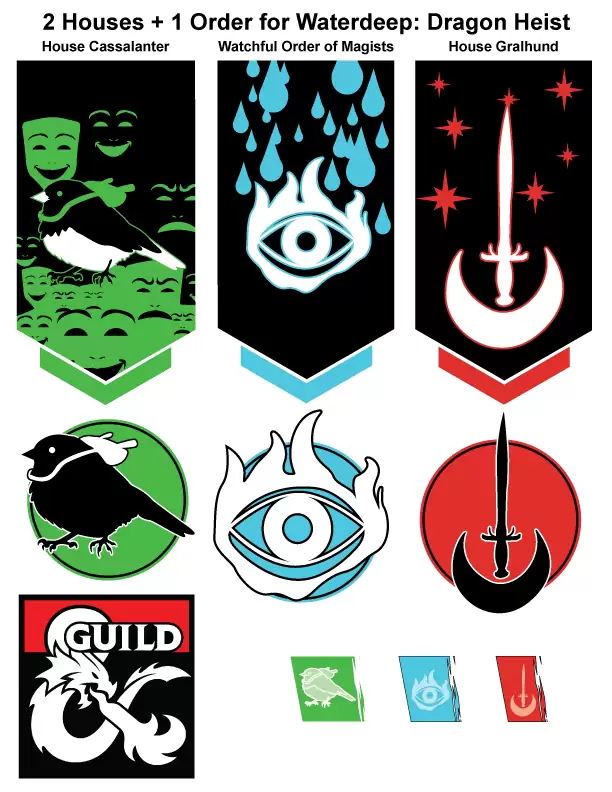 art 004 - Dragon Heist 2 House + 1 Orders Emblems - Dungeon Masters ...