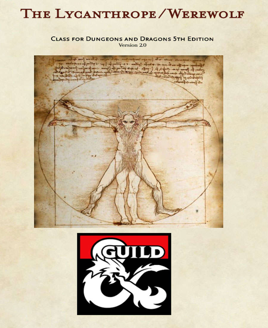 The Lycanthrope/Werewolf DnD 5e Class - Dungeon Masters Guild ...